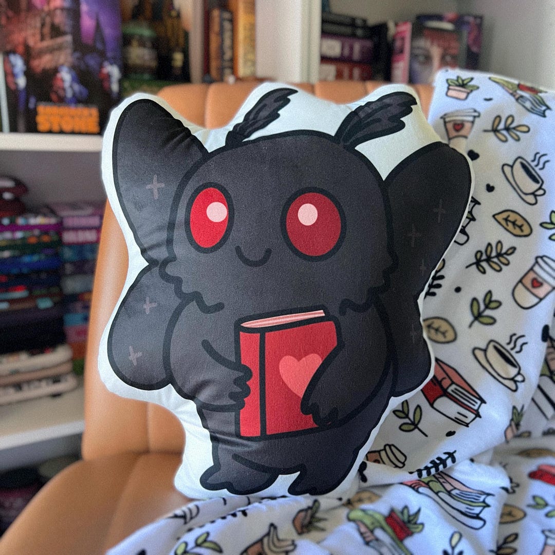 Mothman Reading Pillow | Mothman Pillow for Book Nook | Reading Room ...