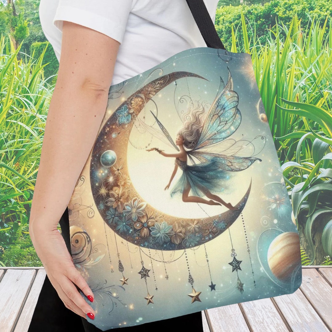 Moonlit Fairy Tote Bag, Fantasy Shoulder Bag, Enchanted Purse, Magical Tote, Moonlight Gift, 3 ...