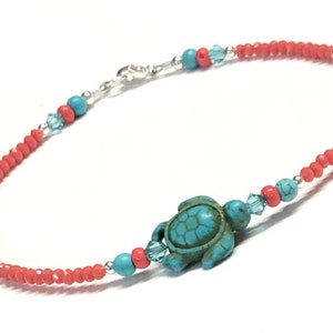 Sea Turtle Anklet Sea Turtle Ankle Bracelet Beachy Anklet Anklet for ...