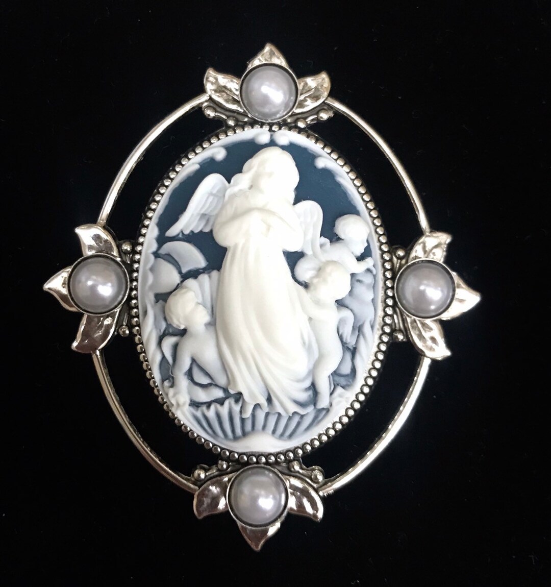 Angel Brooch - Angel Jewelry - Angel Cameo Pin - Cameo Jewelry - Brooch ...