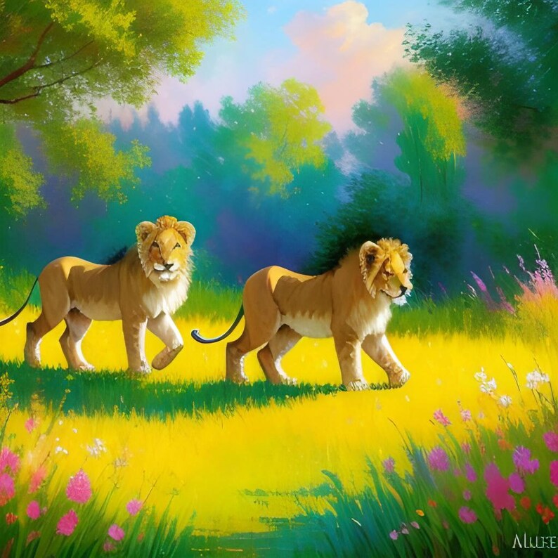 Animal Scenery Animal Art Collection Nature's Majesty in Art Grace of ...