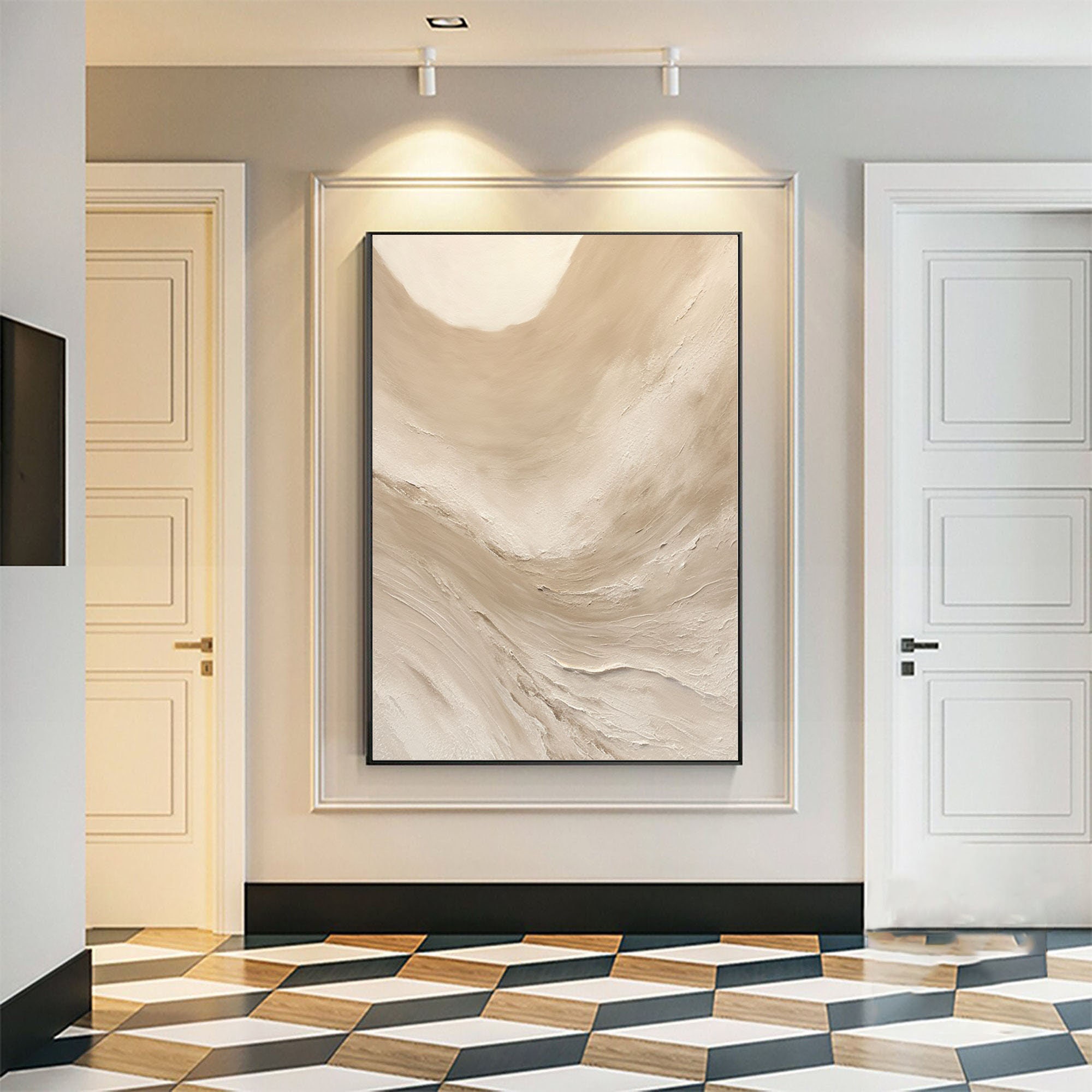 Beige Abstract Art Beige Texture Painting Wabi Sabi Wall Art Minimalist ...