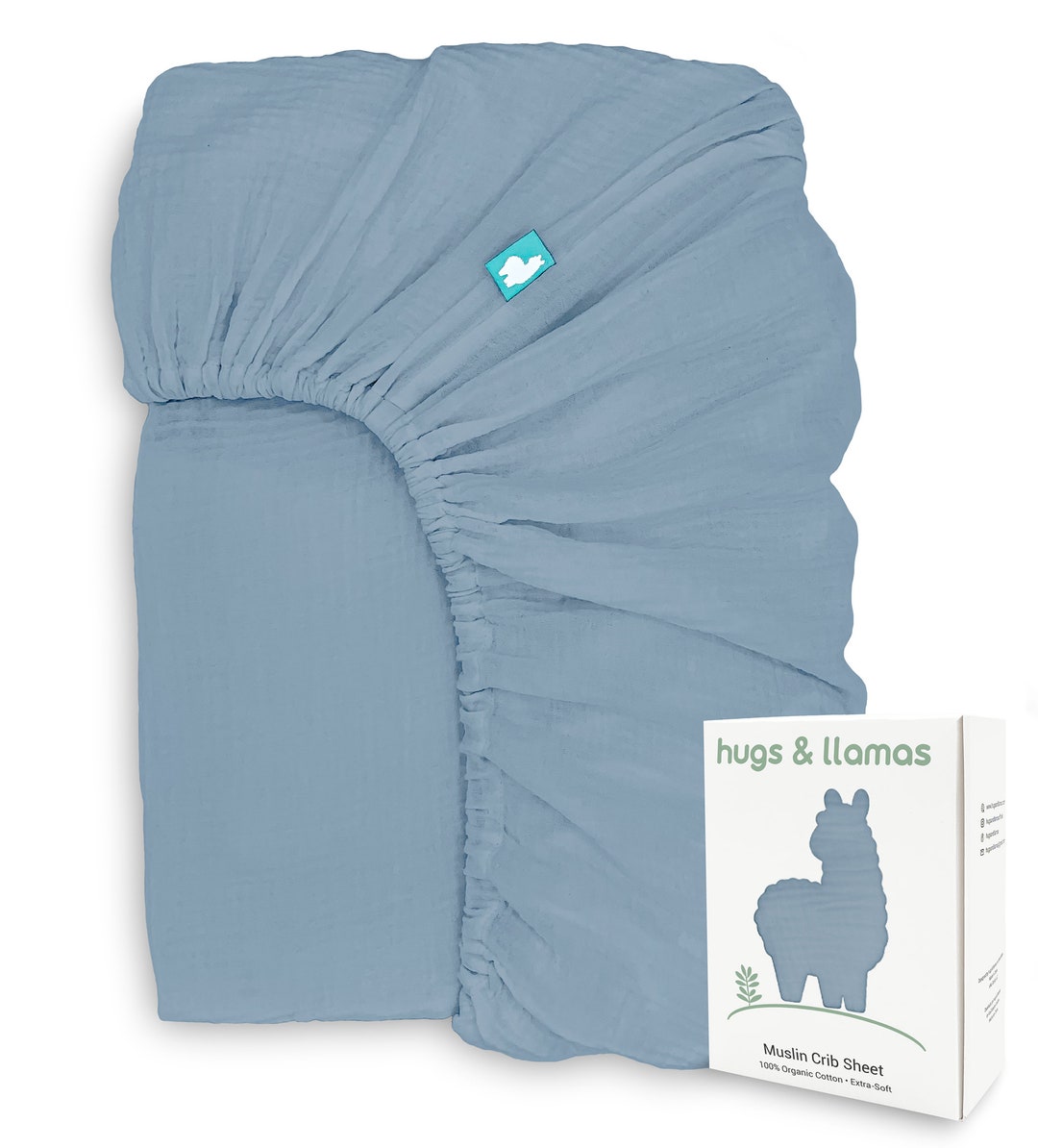 Hugs & Llamas | 100% Organic Premium Cotton Muslin Fitted Crib Sheet ...