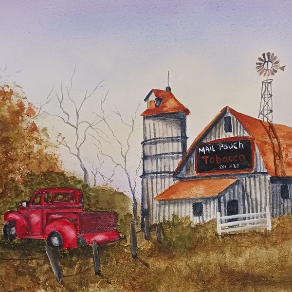 Tobacco Barn Painting - Etsy