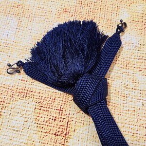 Mens Haori Himo, Japanese Dark Blue Silk Haorihimo, Kimono Jacket Cord ...