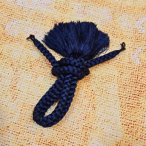 Mens Blue Silk Haori Himo, Japanese Kimono Jacket Cord Ties W/ Tassels ...