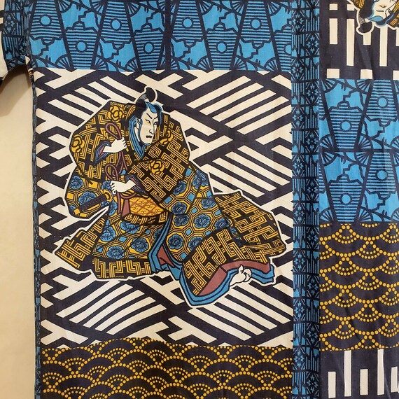Rare Samurai Mens Yukata, Japanese Shogun Patchwork P… - Gem