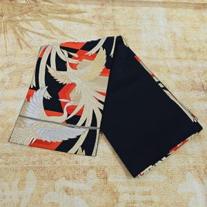 Stunning Vintage Japanese Silk Fukuro Obi, Phoenix Birds Taisho Kimono ...