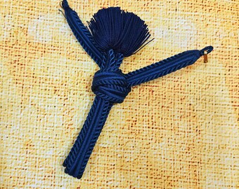 Mens Haori Himo, Japanese Dark Blue Silk Haorihimo, Kimono Jacket Cord ...