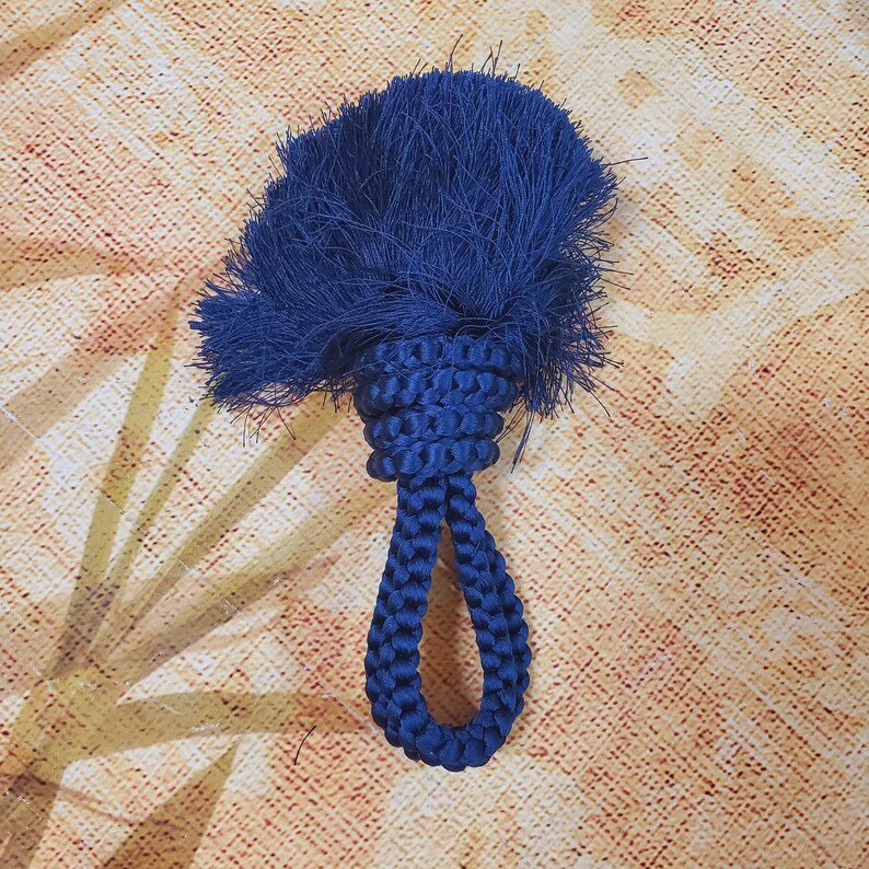 Haorihimo Men's Blue Silk Haori Himo, Vintage Japanese Jacket Cord Ties ...