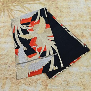 Stunning Vintage Japanese Silk Fukuro Obi, Phoenix Birds Taisho Kimono ...