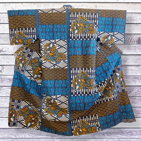 Rare Samurai Mens Yukata, Japanese Shogun Patchwork P… - Gem