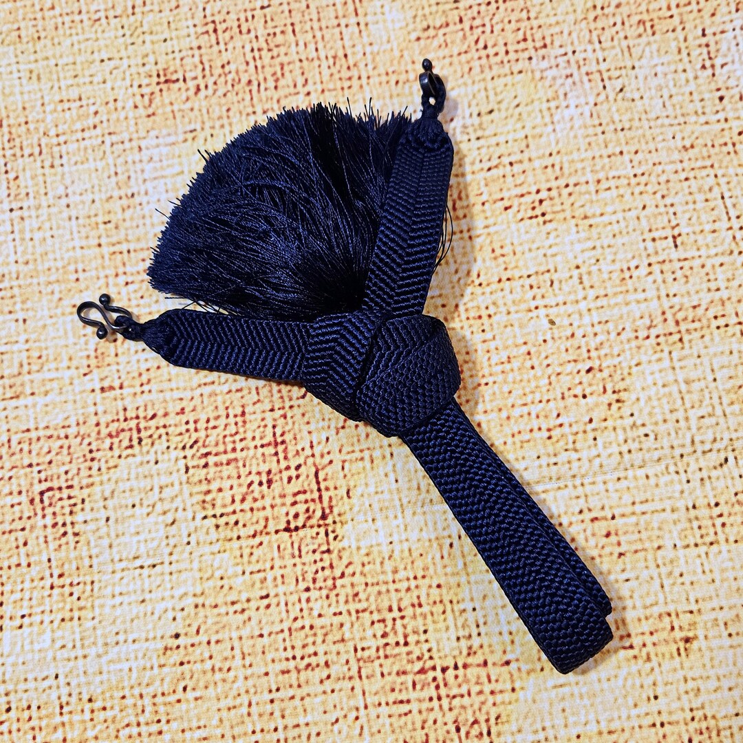 Mens Haori Himo, Vintage Japanese Dark Blue Silk Haorihimo, Kimono ...