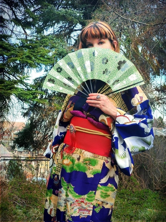 Beautiful Japanese Hand Fan, Handpainted Dance Fan, … - Gem