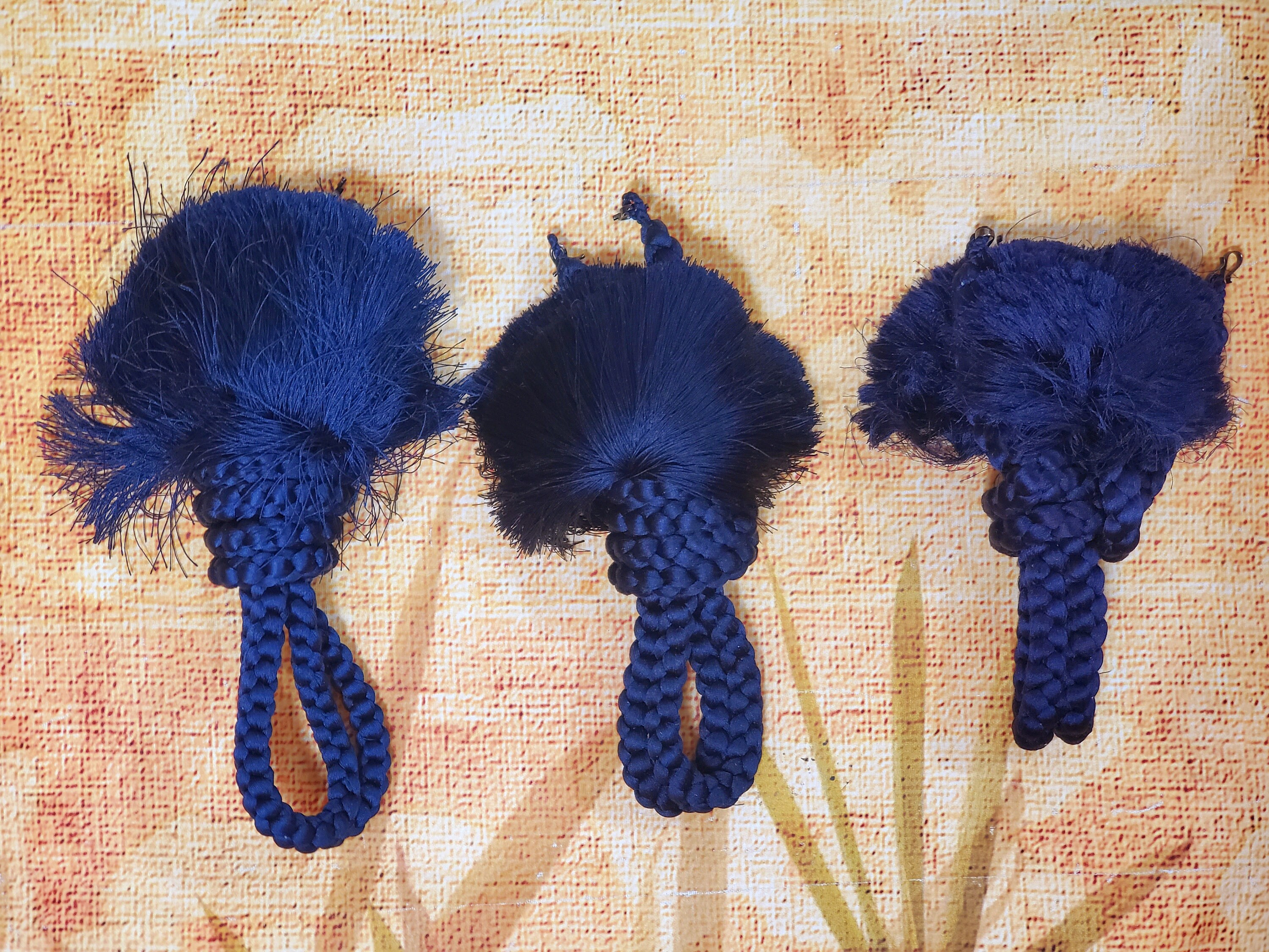 Haorihimo Men's Blue Silk Haori Himo, Vintage Japanese Jacket Cord Ties ...