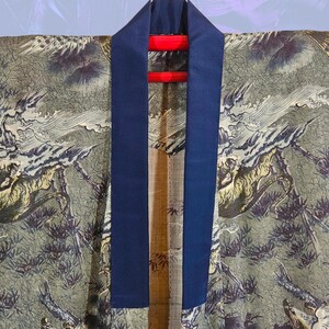 Stylish Vintage Japanese Men's Kimono With Tigers Hawks in Jungle, Jade ...