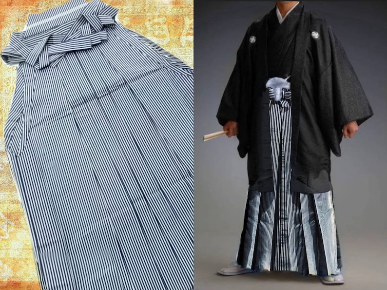 Hakama Men's Hakama Japanese Samurai Hakama Blue Black - Etsy