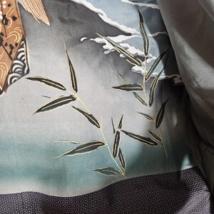 Vintage Japanese Men's Haori Kimono Jacket, Noh Theater Actor Art, Blue ...