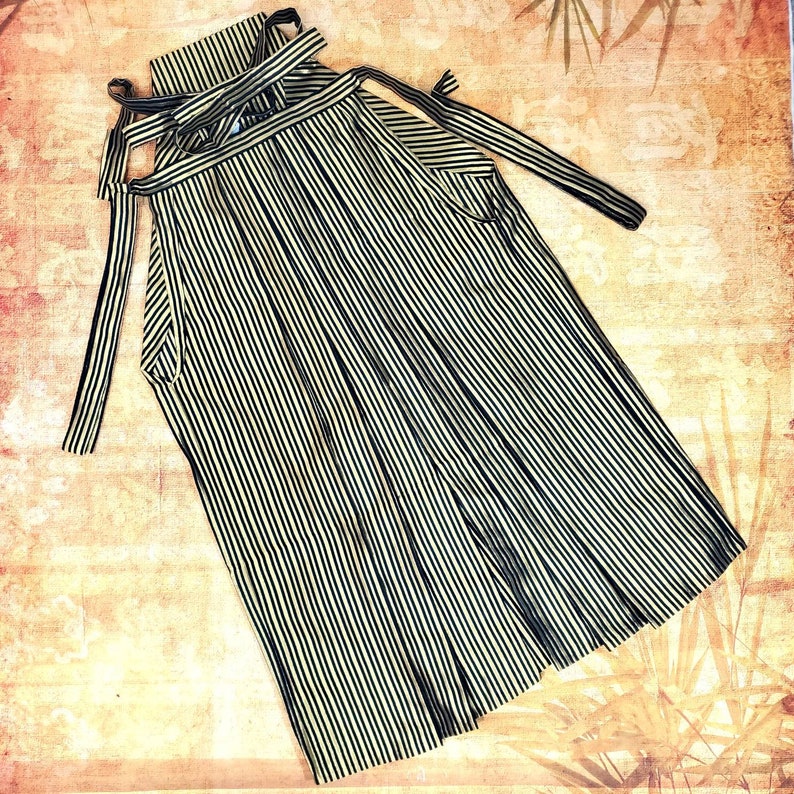 Hakama, Men's Hakama, Japanese Samurai Hakama, Gold Black Stripe Silk ...