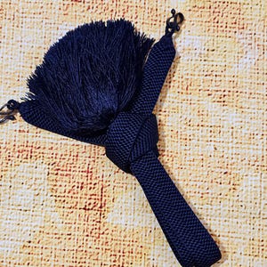 Mens Haori Himo, Japanese Dark Blue Silk Haorihimo, Kimono Jacket Cord ...