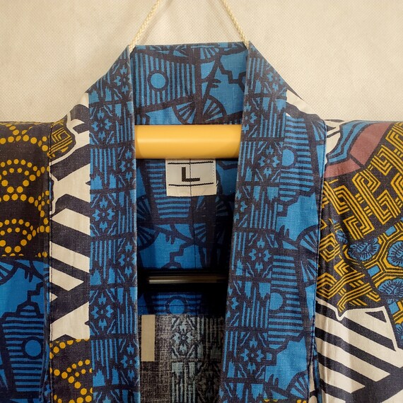 Rare Samurai Mens Yukata, Japanese Shogun Patchwork P… - Gem