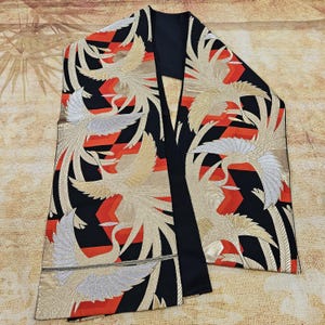 Stunning Vintage Japanese Silk Fukuro Obi, Phoenix Birds Taisho Kimono ...