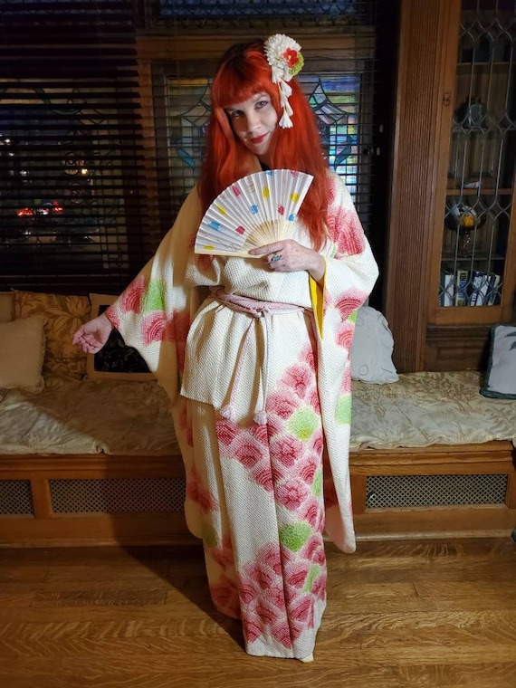Gorgeous Shibori Silk Furisode Kimono, Bridal Japanes… - Gem