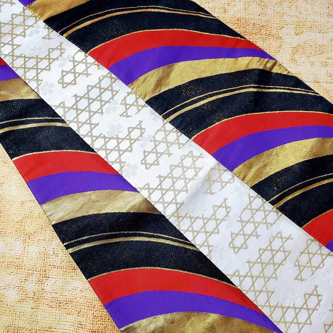 Gorgeous Japanese Hanhaba Obi, Double Sided Silk Obi for Dance, Purple ...