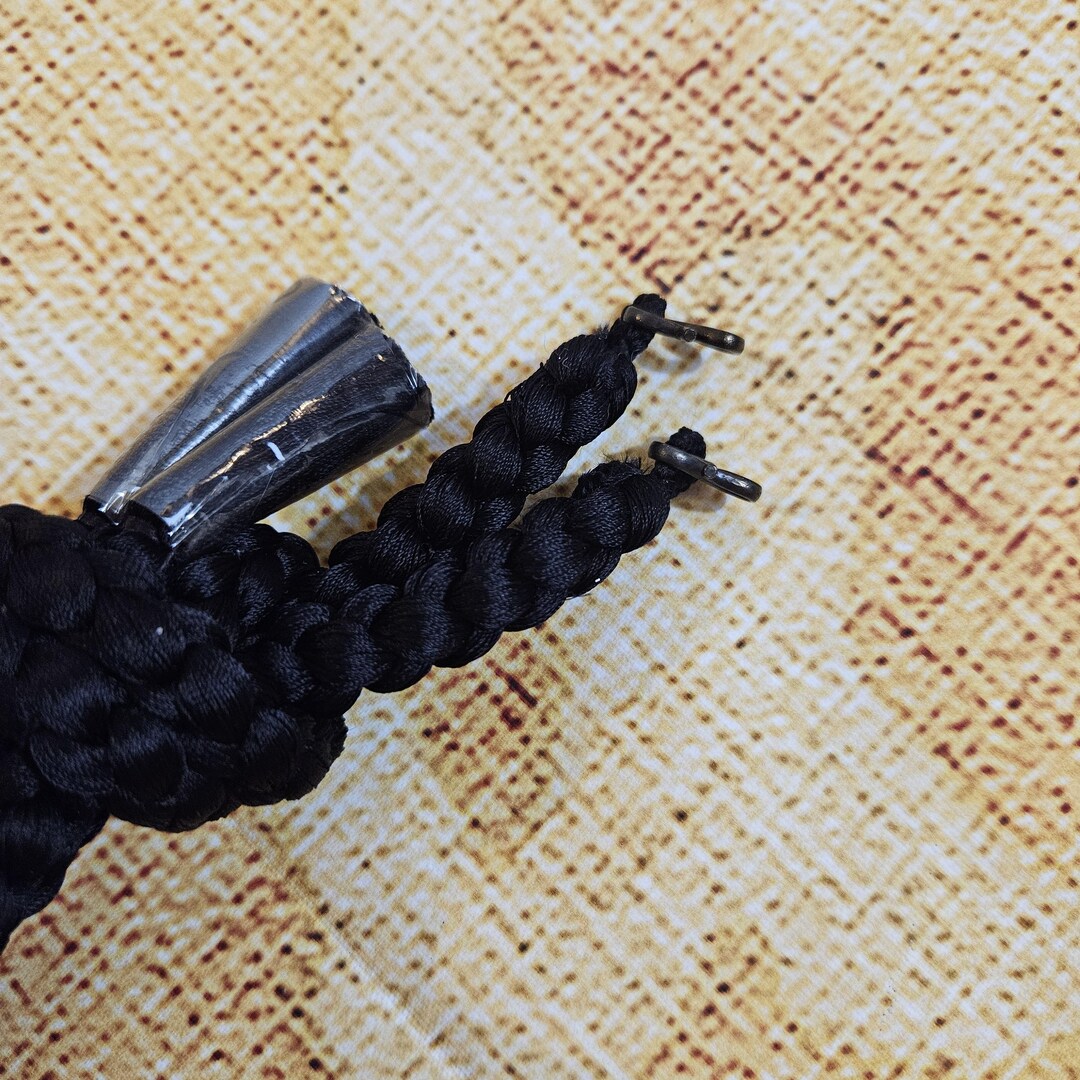 Mens Black Haori Himo, Vintage Silk Formal Haorihimo Japanese Kimono ...