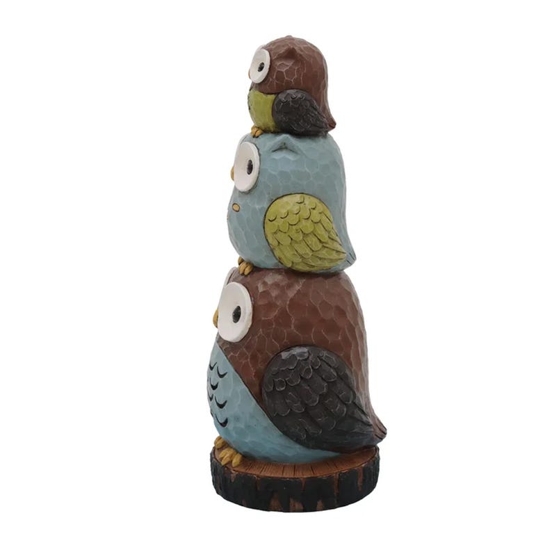 17.75 In. H Stacking Owls Sculpture Statue, Animal Statue, Owls Statue ...