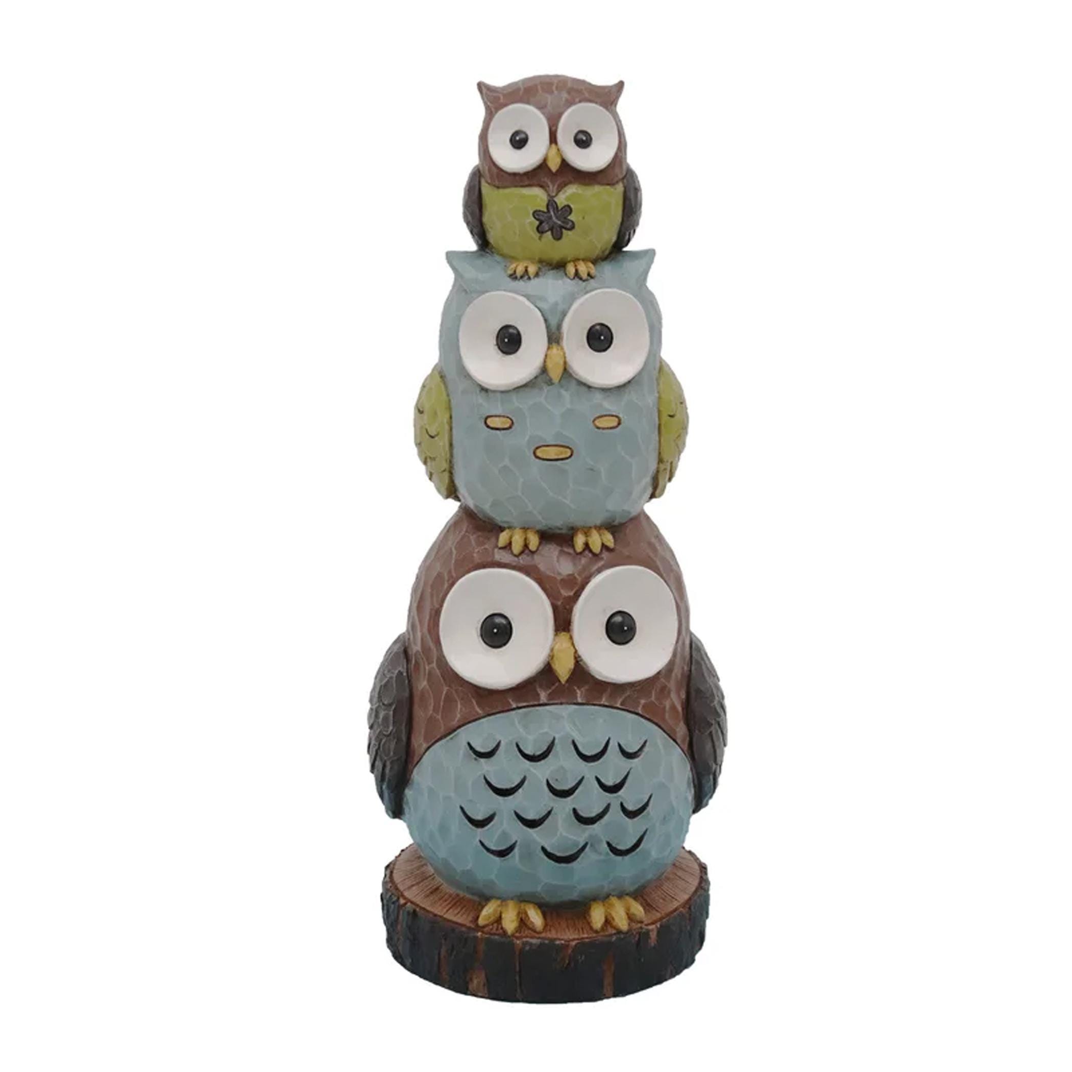 17.75 In. H Stacking Owls Sculpture Statue, Animal Statue, Owls Statue ...