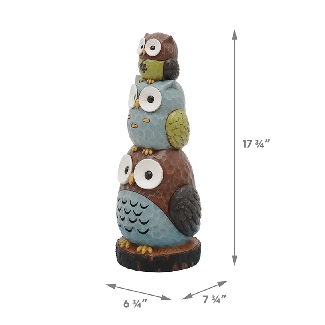 17.75 In. H Stacking Owls Sculpture Statue, Animal Statue, Owls Statue ...