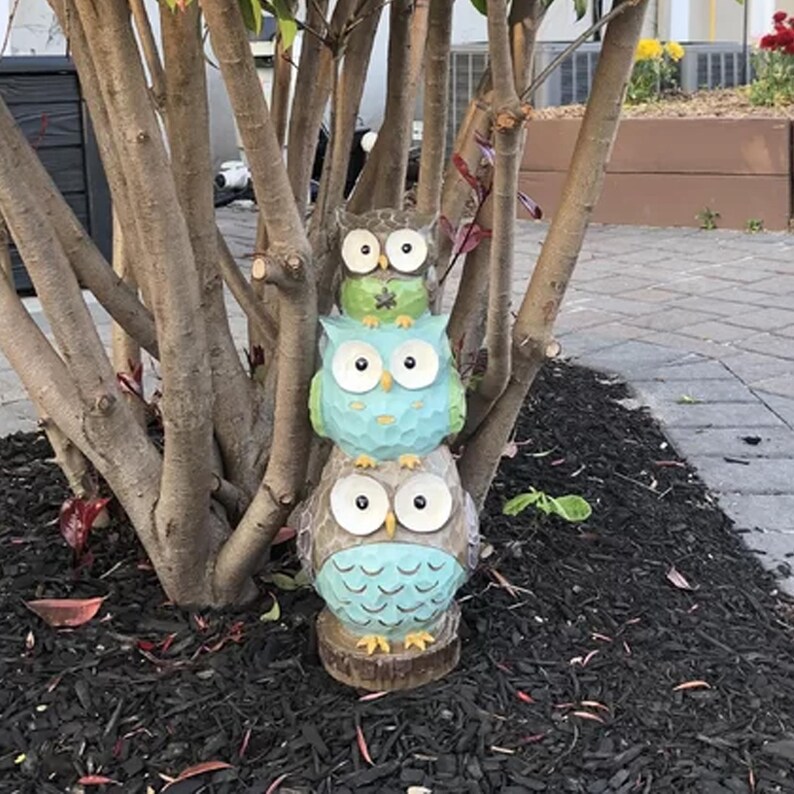 17.75 In. H Stacking Owls Sculpture Statue, Animal Statue, Owls Statue ...
