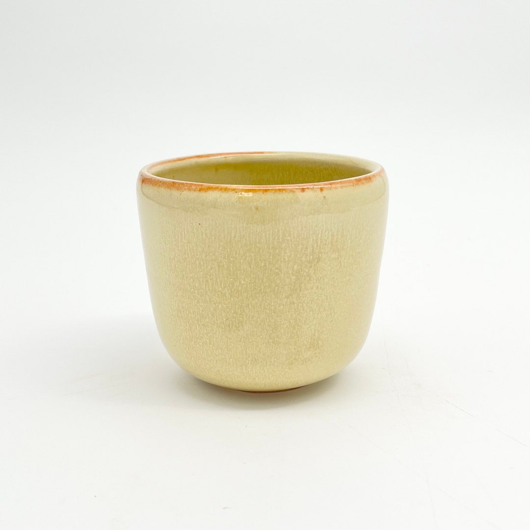 Handmade Ceramic Stoneware Tea Cup Tumbler 10 Oz. in Yellow Japanese ...