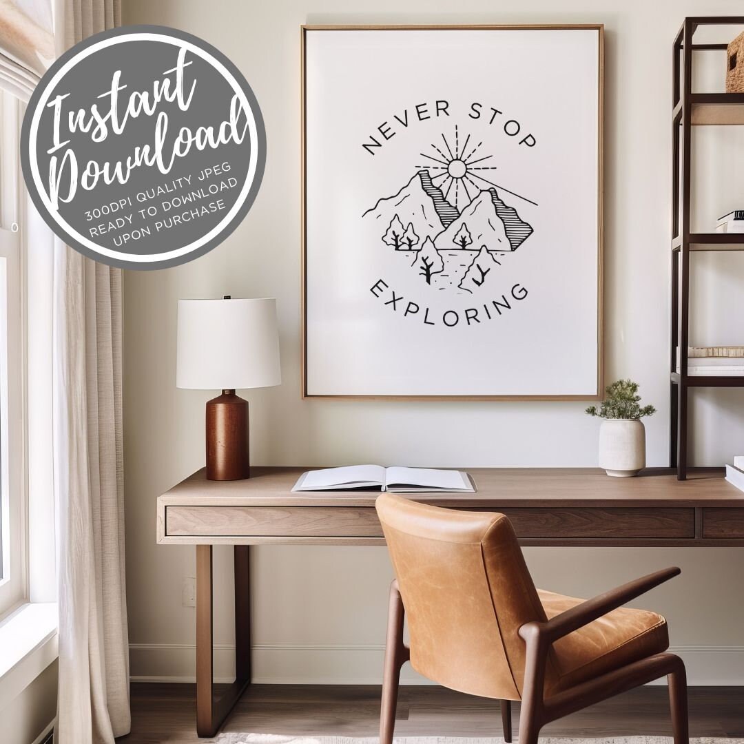 Never Stop Exploring, Quote, Digital Print, Quotes Print, Poster Print ...