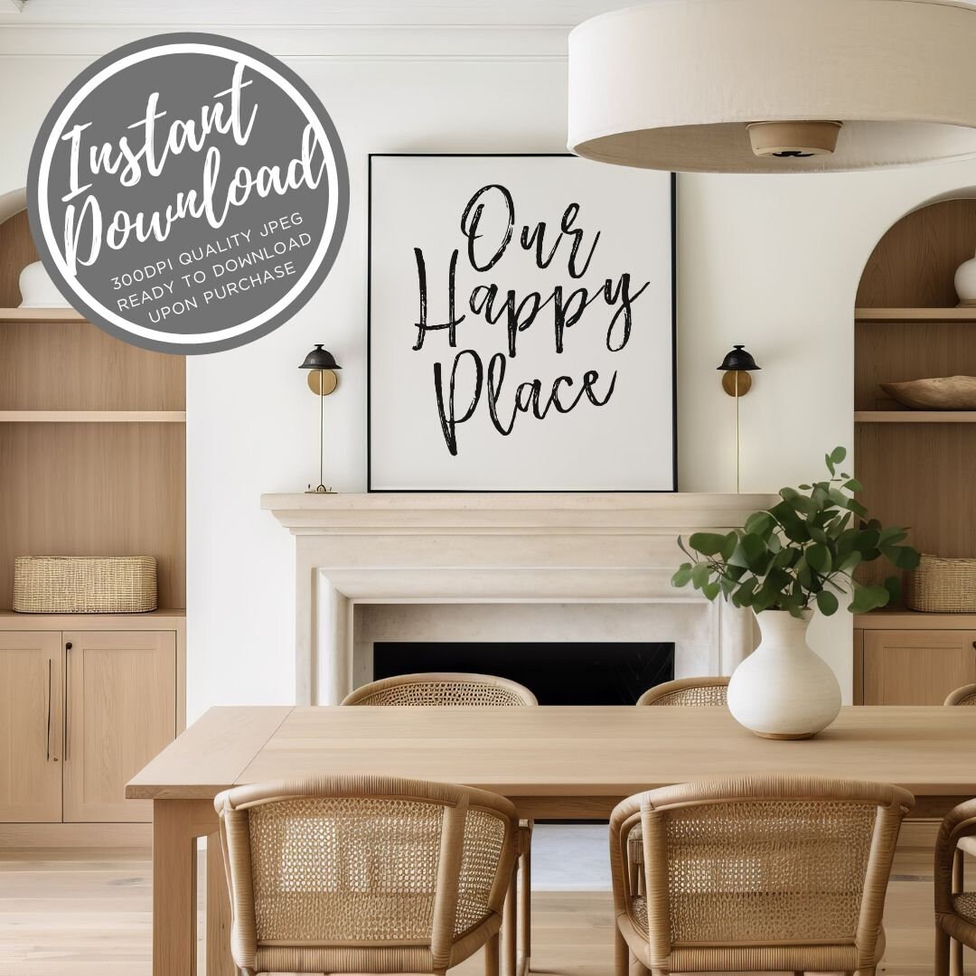 Our Happy Place, Digital Print, Quotes Print, Poster Print, Wall Art ...