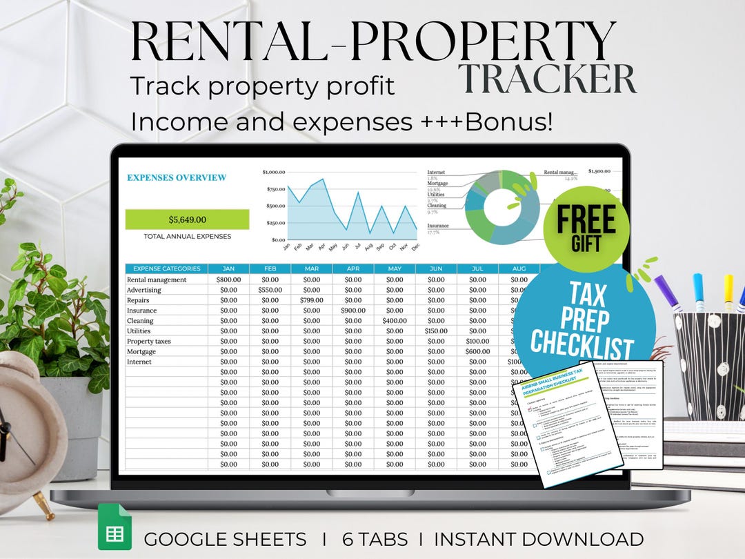 Rental Property Tracker, Airbnb Tracker, Property Spreadsheet, Property ...