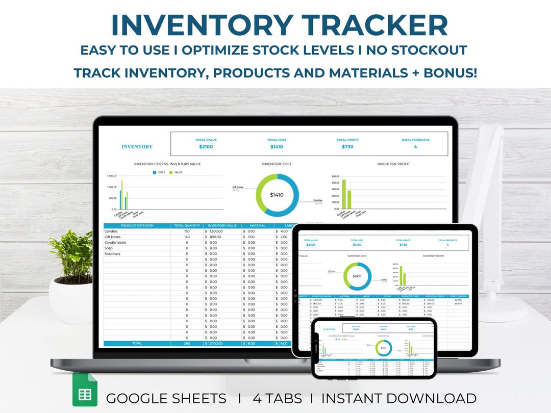 Inventory Tracker, Inventory Spreadsheet, Stock Tracker, Small Business ...