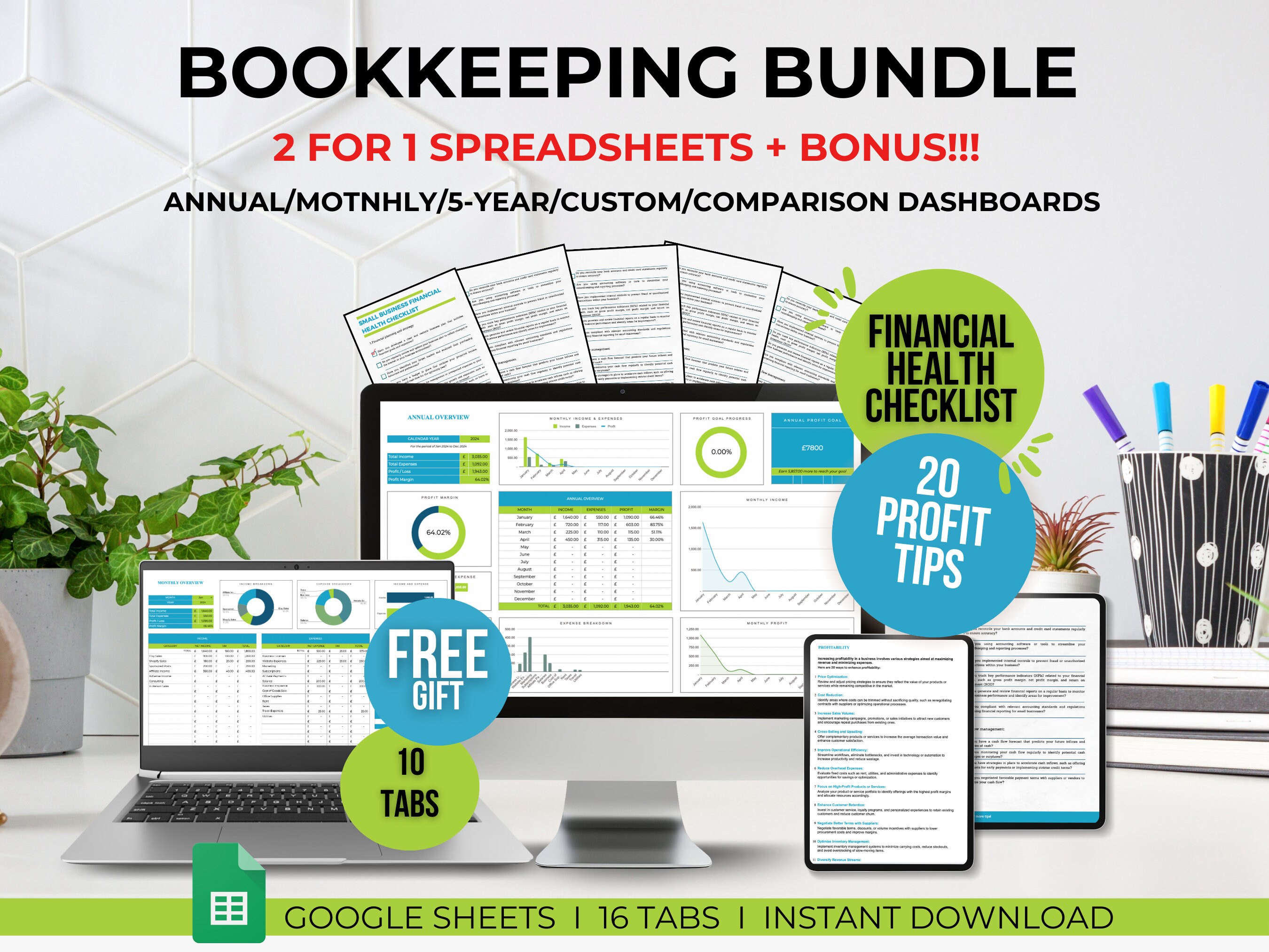 Small Business Bundle Bookkeeping Spreadsheet Bills Tracker Accounting ...