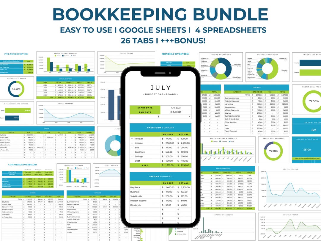 Small Business Bundle Bookkeeping, Bookkeeping Google Sheets, Business Budget Spreadsheet ...
