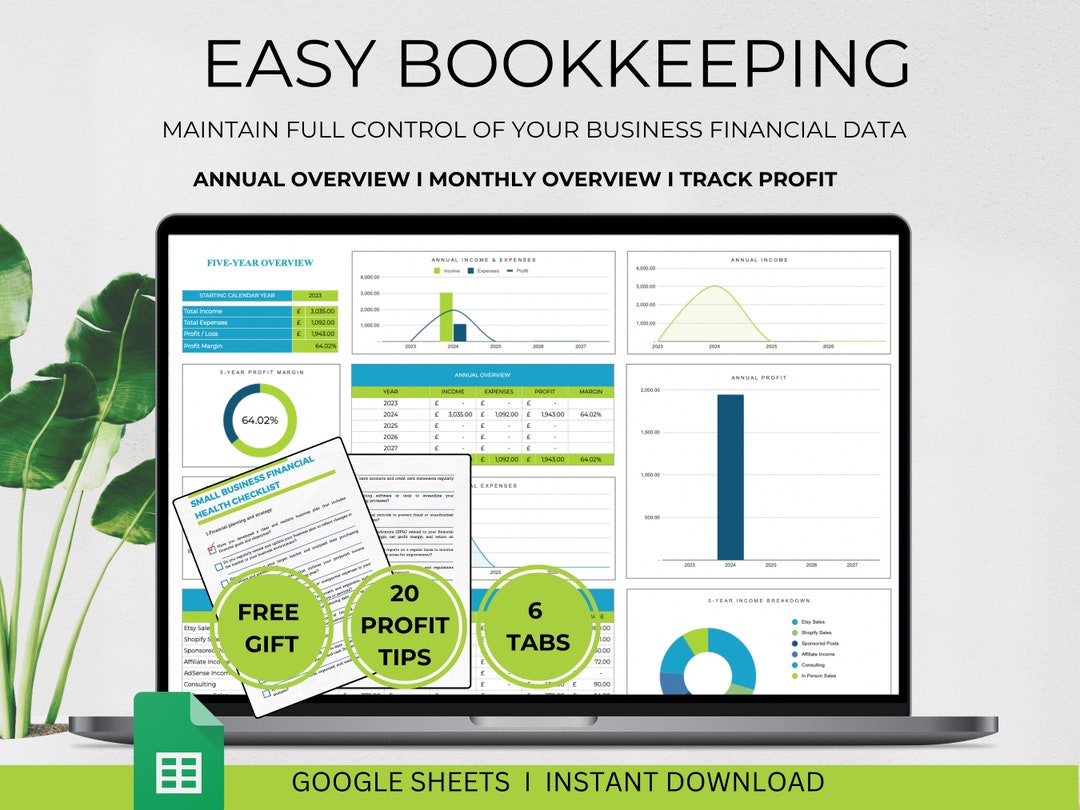Bookkeeping Template for Self-employed, Sole Trader Bookkeeping, Self ...