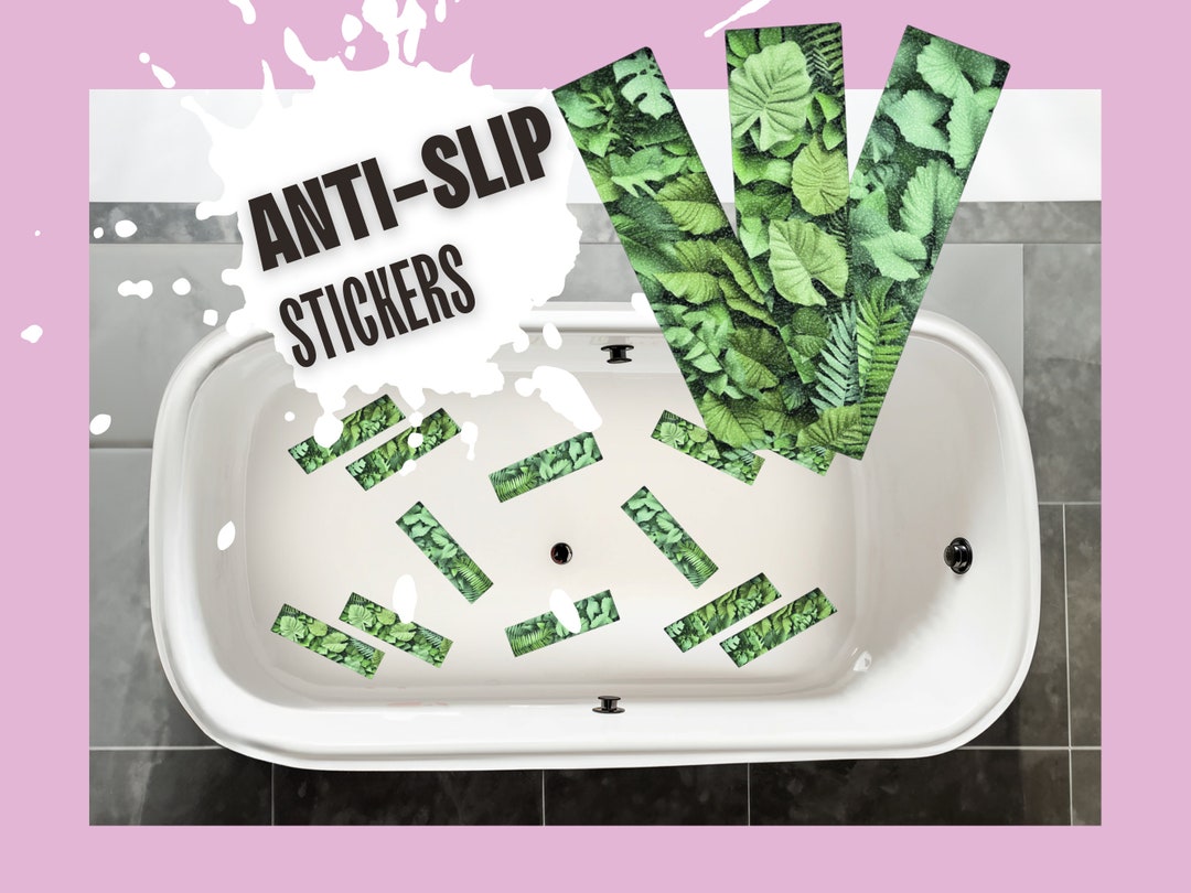 ANTI-SLIP STICKERS Treads, 12 Pcs Botanical Leaf Design, Alternative to ...