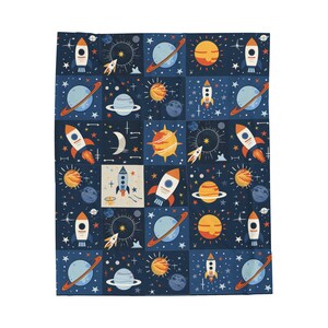 Kid Space Blanket Rocket Blanket Moon Sun Stars Throw Blanket Planets ...