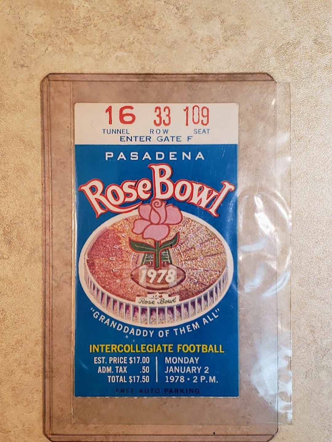 1978 Rose Bowl Vintage Ticket Stub - Collector's Sports Memorabilia ...