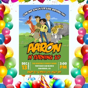 Wild Kratts Birthday Party Invitation, Chris and Martin, PBS Kids - Etsy