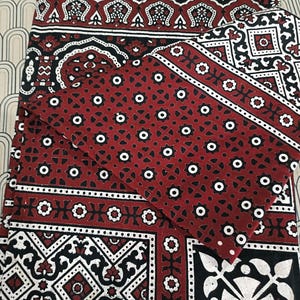 Vintage Ajrakh Print Scarf: Sindhi Culture Shawl - Etsy