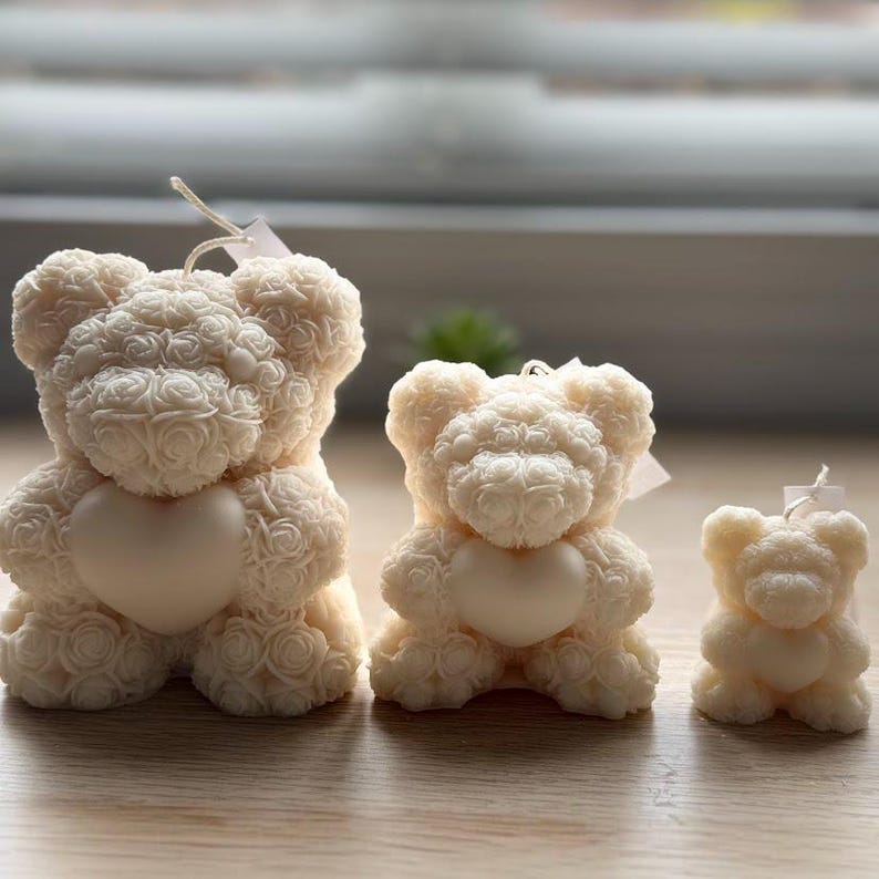 Teddy Bear Rose Candle: Soy Wax Valentine's Gift - Etsy