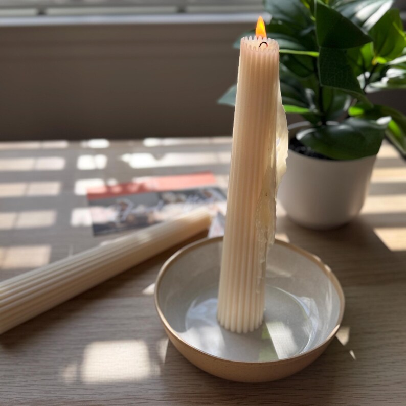 Tall Ribbed Candle, Greko Column Ribbed Candles, Ribbed Pillar Candle ...