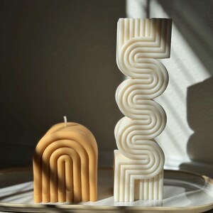 Zig-zag Candle, Curve Candle, Wave Shaped Candle, Wave Pillar Candle ...