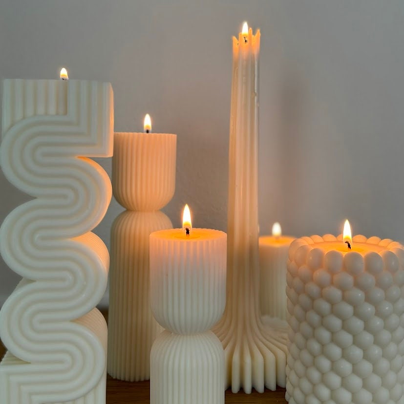 Zig-zag Candle, Curve Candle, Wave Shaped Candle, Wave Pillar Candle ...